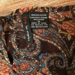 Fire Los Angeles | Tops | Fire Los Angeles Boho Style Sheer Top | Poshmark